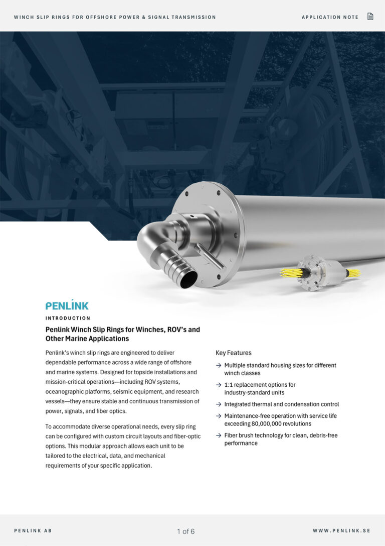 Offshore Winch Slip Rings | Reliable Power, Signal & Fiber Transmission